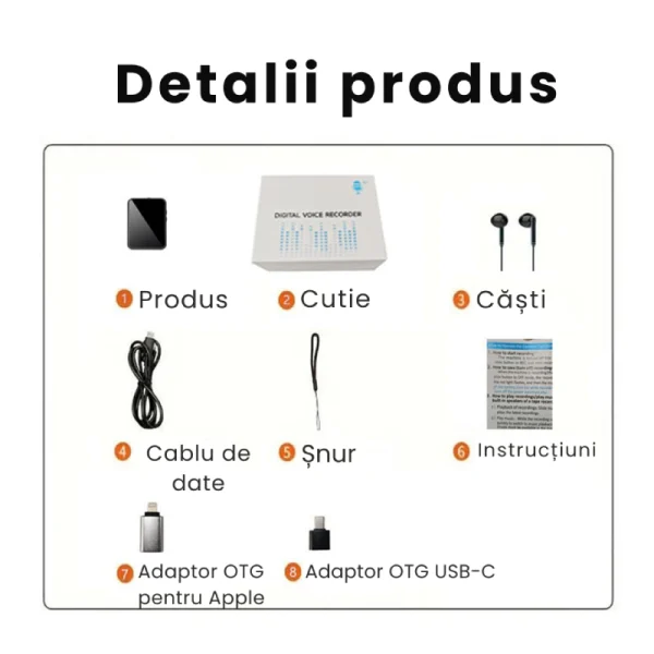 Mini Reportofon Z20 Cu Microfon Ascuns și Magnet Puternic